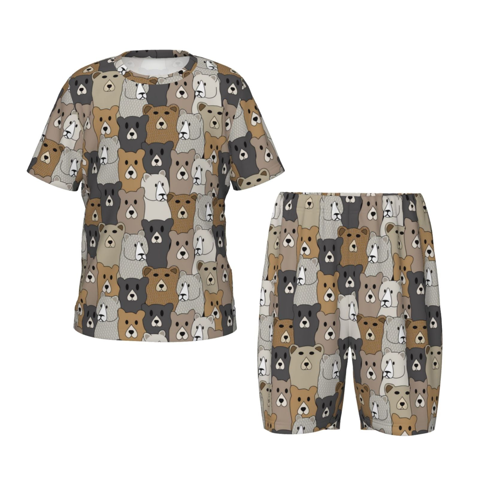 Fuzoiu Cartoon Bear Print Boys Girls Pjs Sleepwear,2 Piece Pajam,Comfy ...