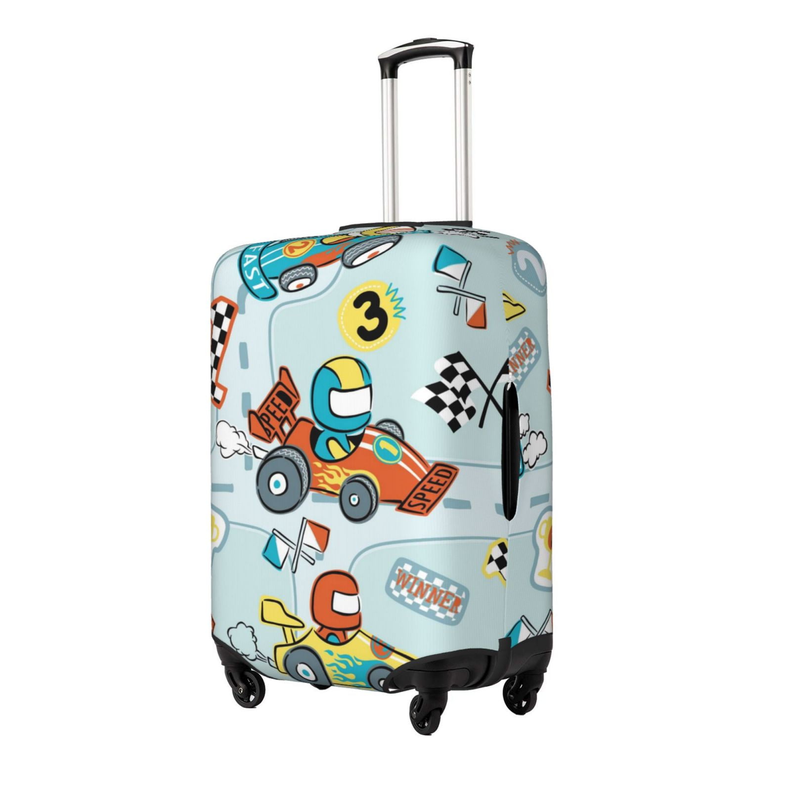 Fuzoiu Cartoon Car Racing Print Suitcase Cover,Washable Luggage Covers ...