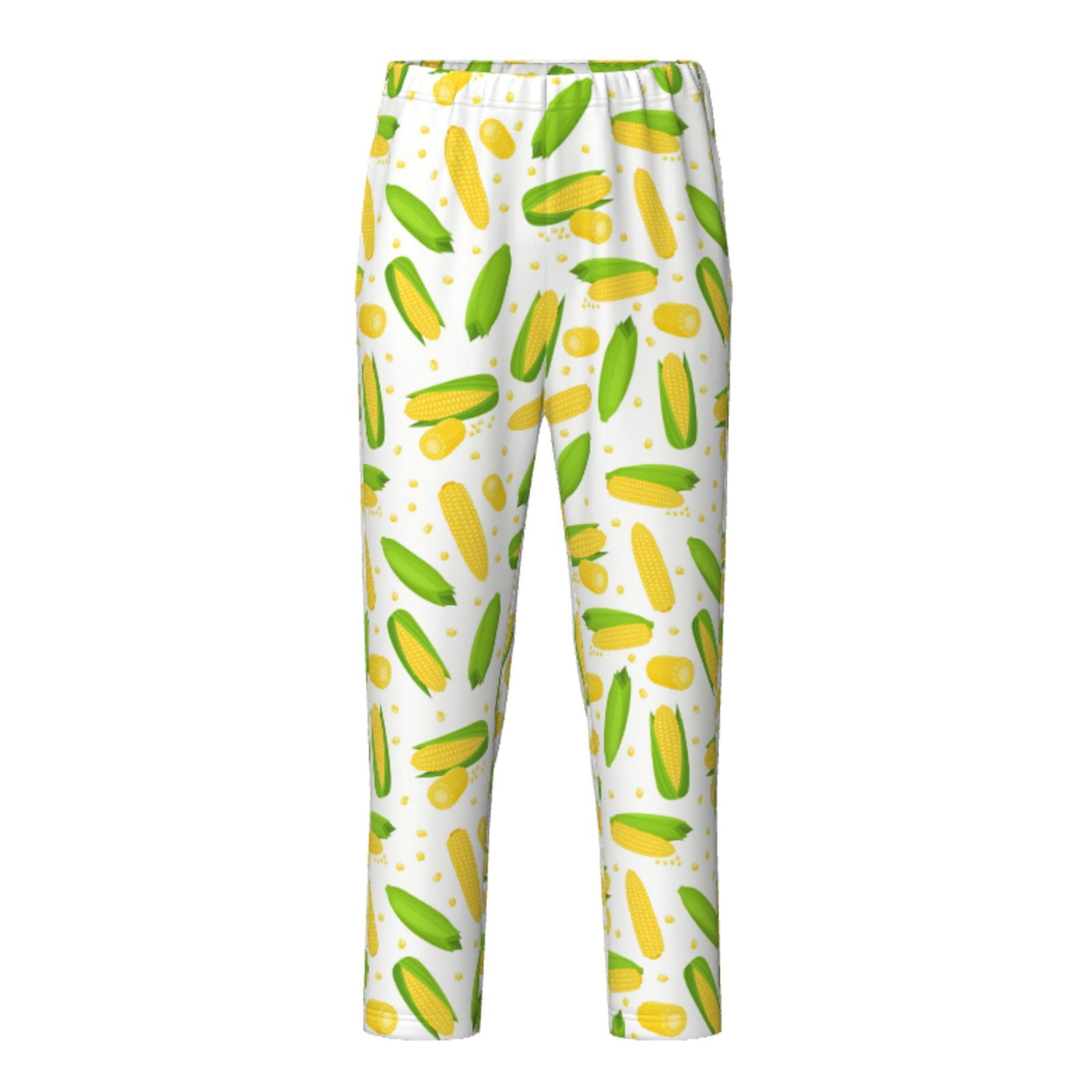 Fuzoiu Cartoon Corn Print Teenagers' Pajama Pants,Lounge Pants with ...