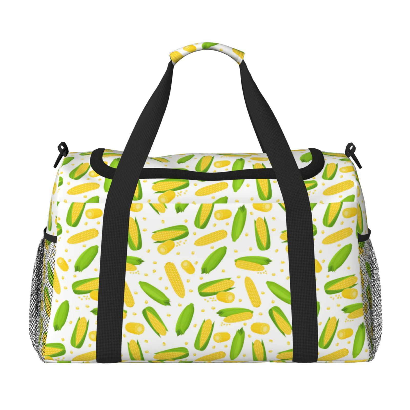 Fuzoiu Cartoon Corn Print Travel Duffle Bag,Carry On Tote Bags,Duffel ...