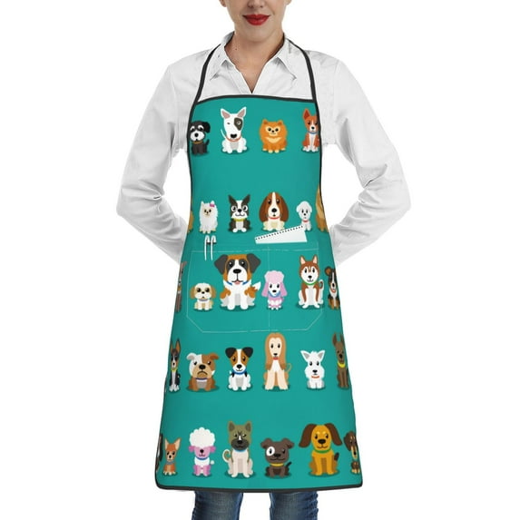 Fuzoiu Cartoon Dogs Print Kitchen Cooking Aprons,Kitchen Cooking BBQ ...