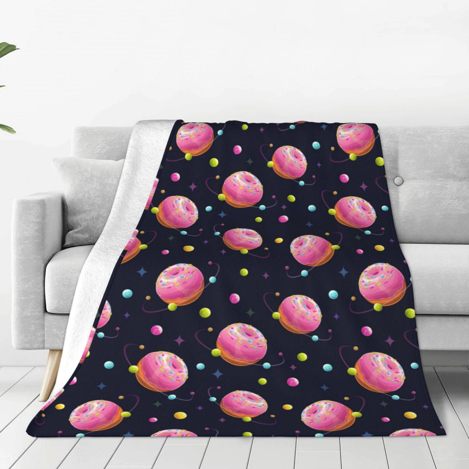 Fuzoiu Cartoon Donut Planets Print Ultra-Soft Micro Fleece Blanket,All ...