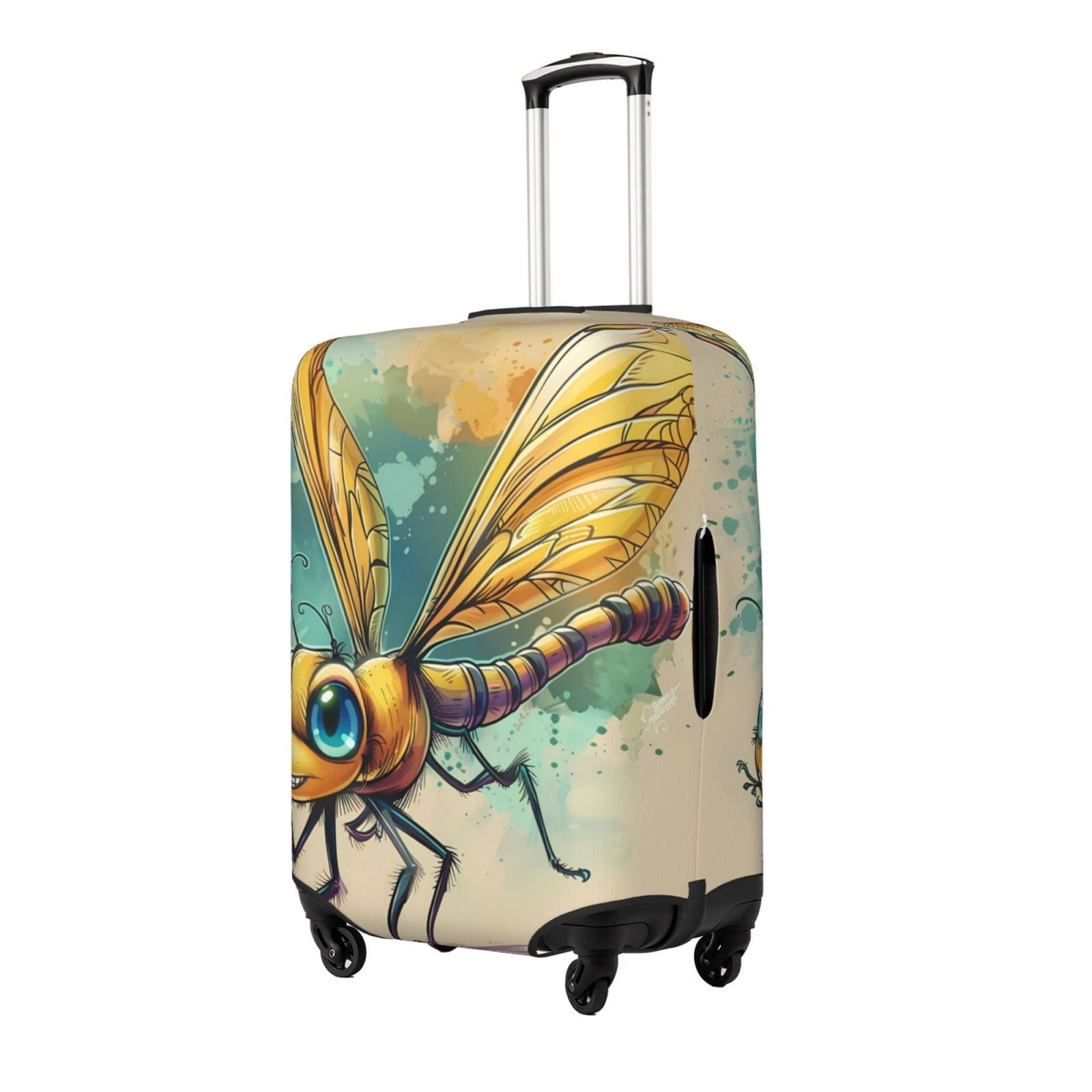 Fuzoiu Cartoon Dragonfly Art Print Suitcase Cover,Washable Luggage ...