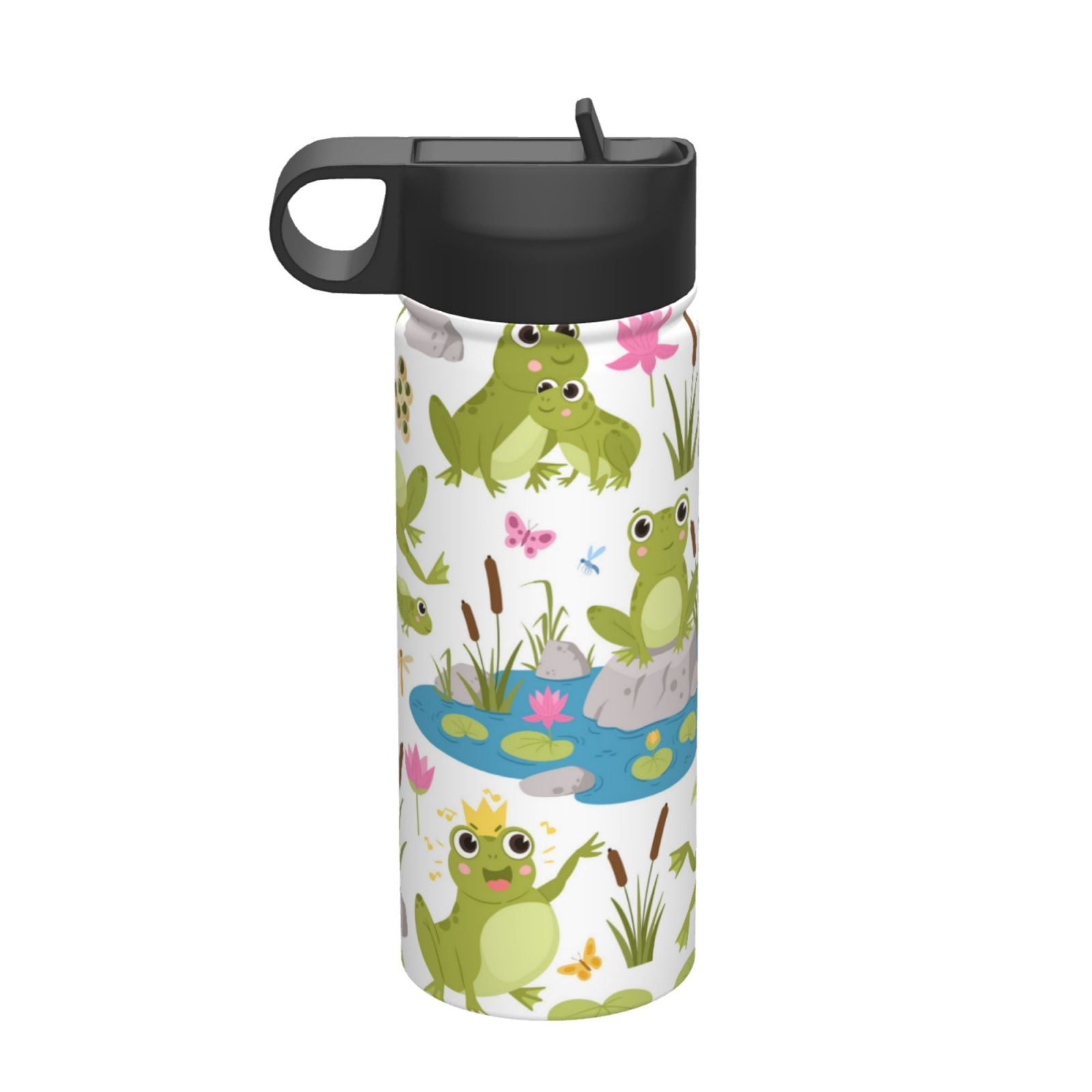 Fuzoiu Cartoon Frogs Print 18oz Insulated Sports Kettle, Outdoor Sport ...