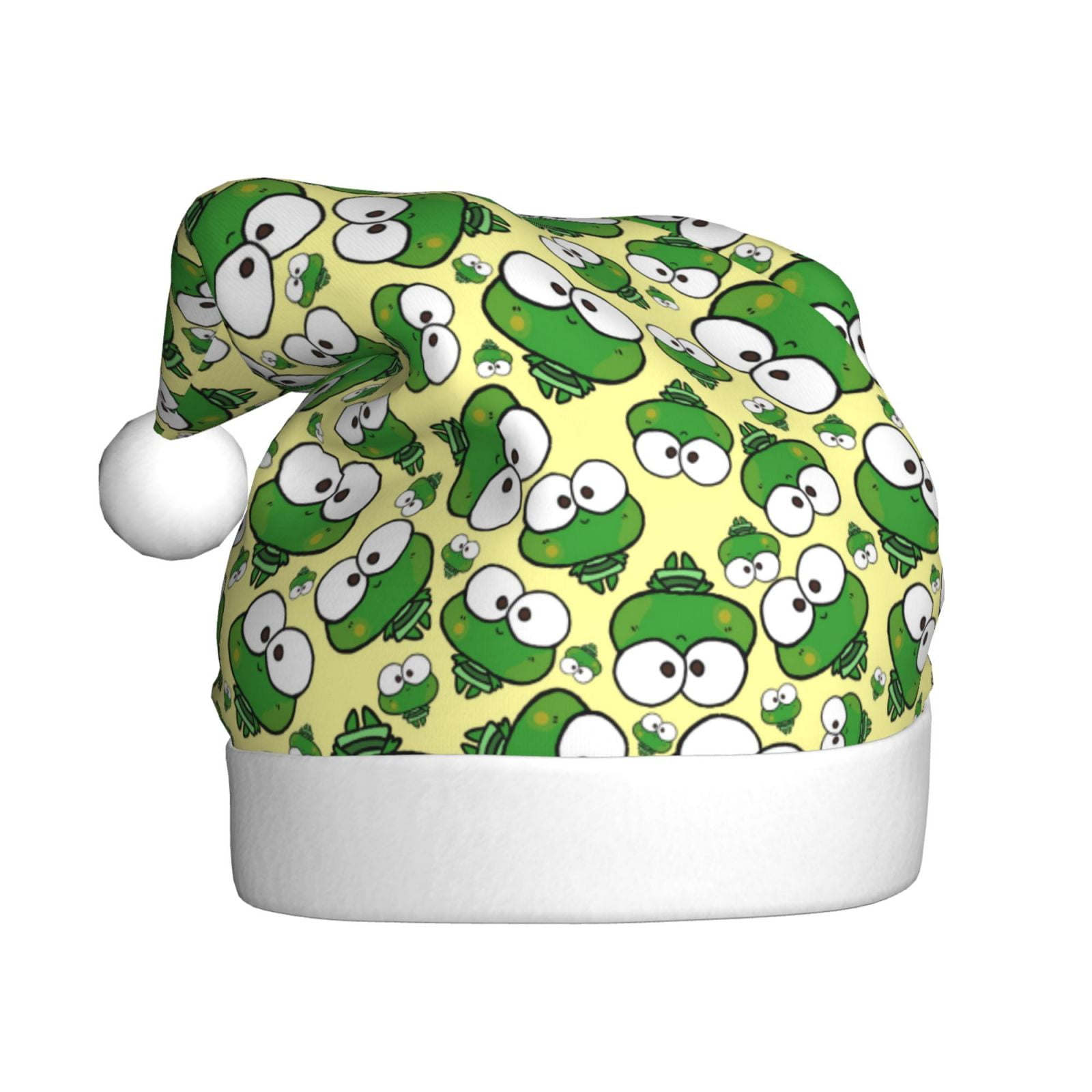 Fuzoiu Cartoon Frogs Print Santa Hat Christmas Hat for Adults,Santa ...