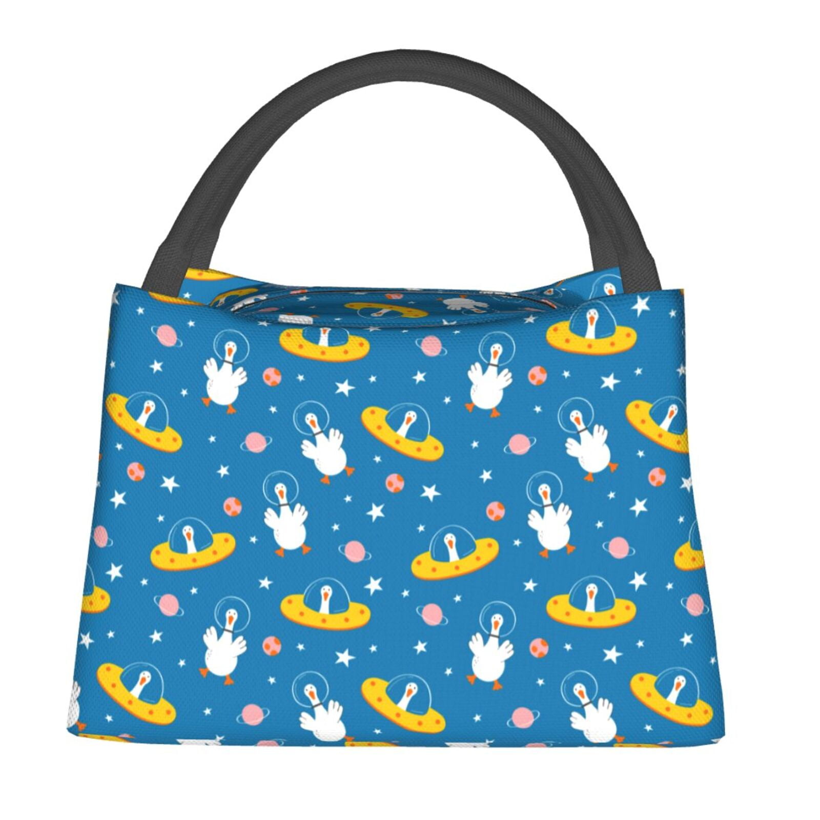 Fuzoiu Cartoon Goose Print Portable Insulation Lunch Bag,Large Lunch ...