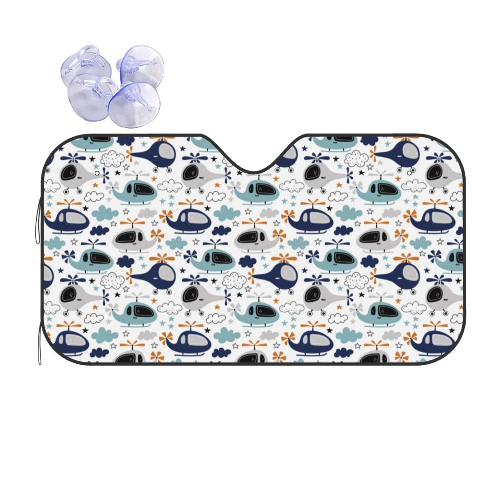 Fuzoiu Cartoon Helicopters Print Car Windshield Sun Shade,Block Uv Rays ...