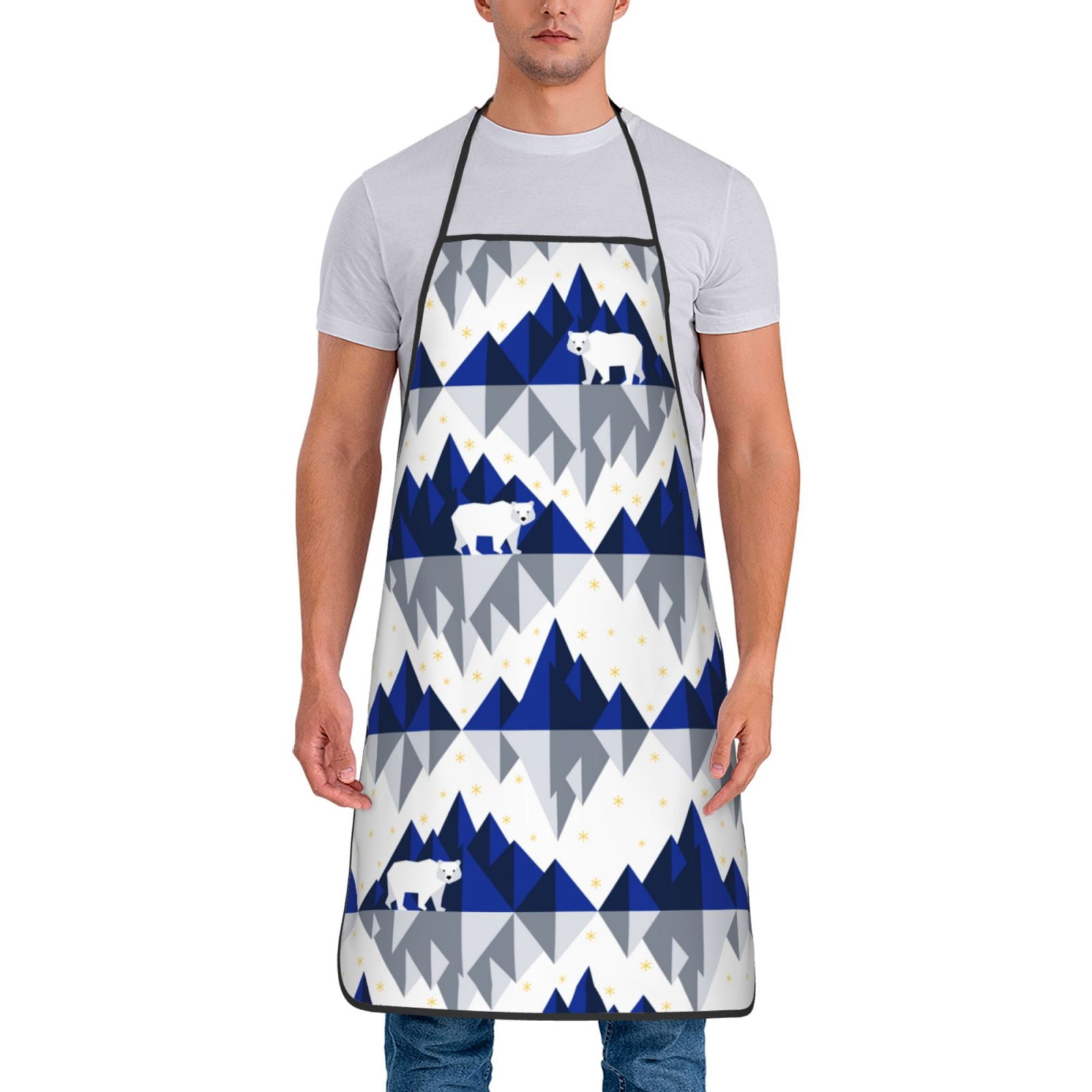 Fuzoiu Cartoon Iceberg Polar Bear Print Waterproof Apron, Kitchen Apron ...