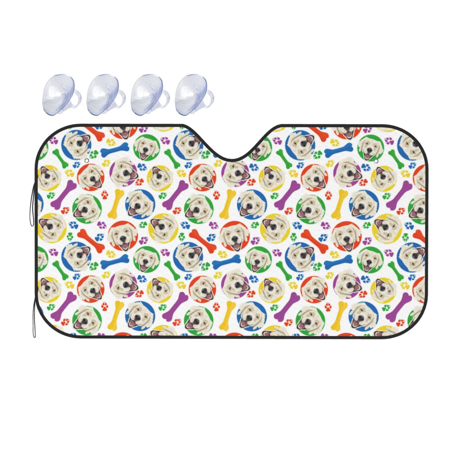 Fuzoiu Cartoon Labrador Retriever Print Car Windshield Sunshade ...