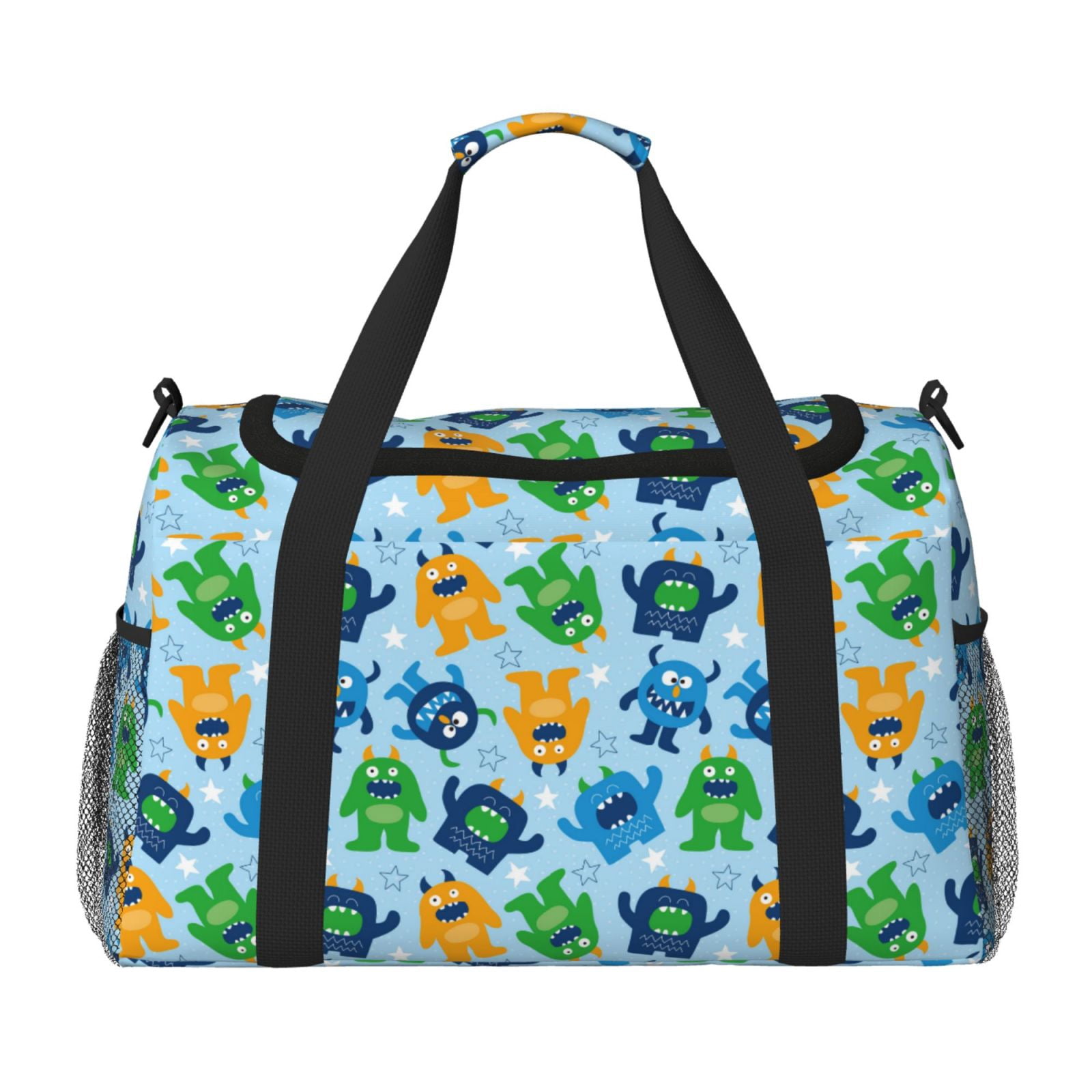 Fuzoiu Cartoon Monster Print Travel Duffle Bag,Carry On Tote Bags ...