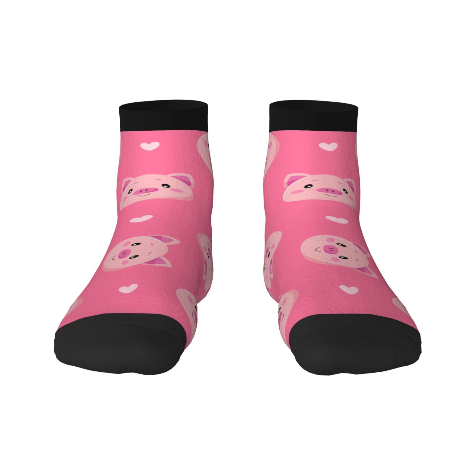 Fuzoiu Cartoon Pigs and Hearts Print Adult Socks, Crew Moisture-wicking ...