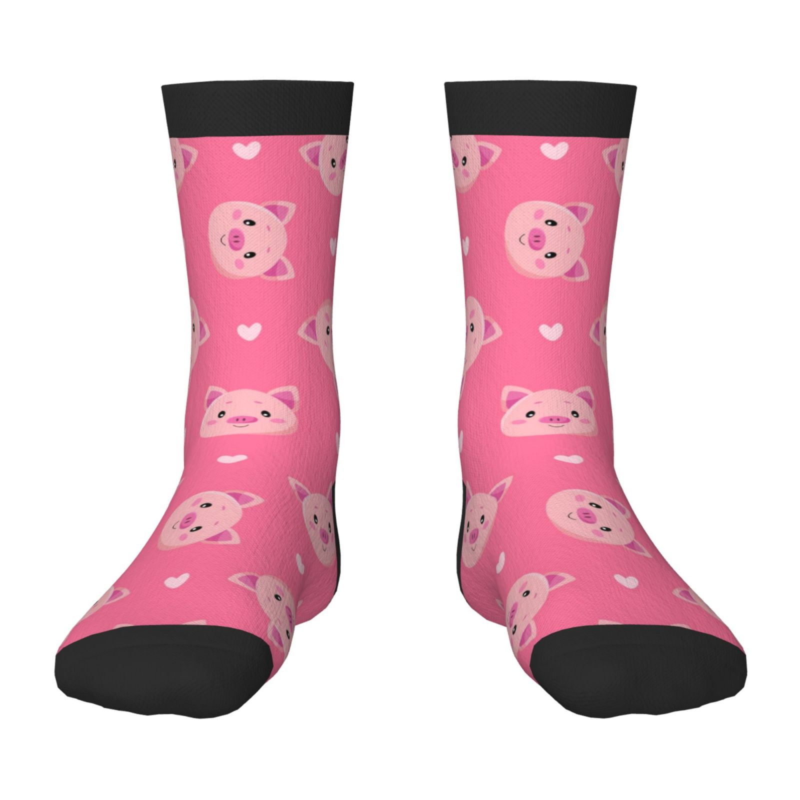 Fuzoiu Cartoon Pigs and Hearts Print Kids Socks For Boys Girls,Grip Crew Socks with Non Slip ...