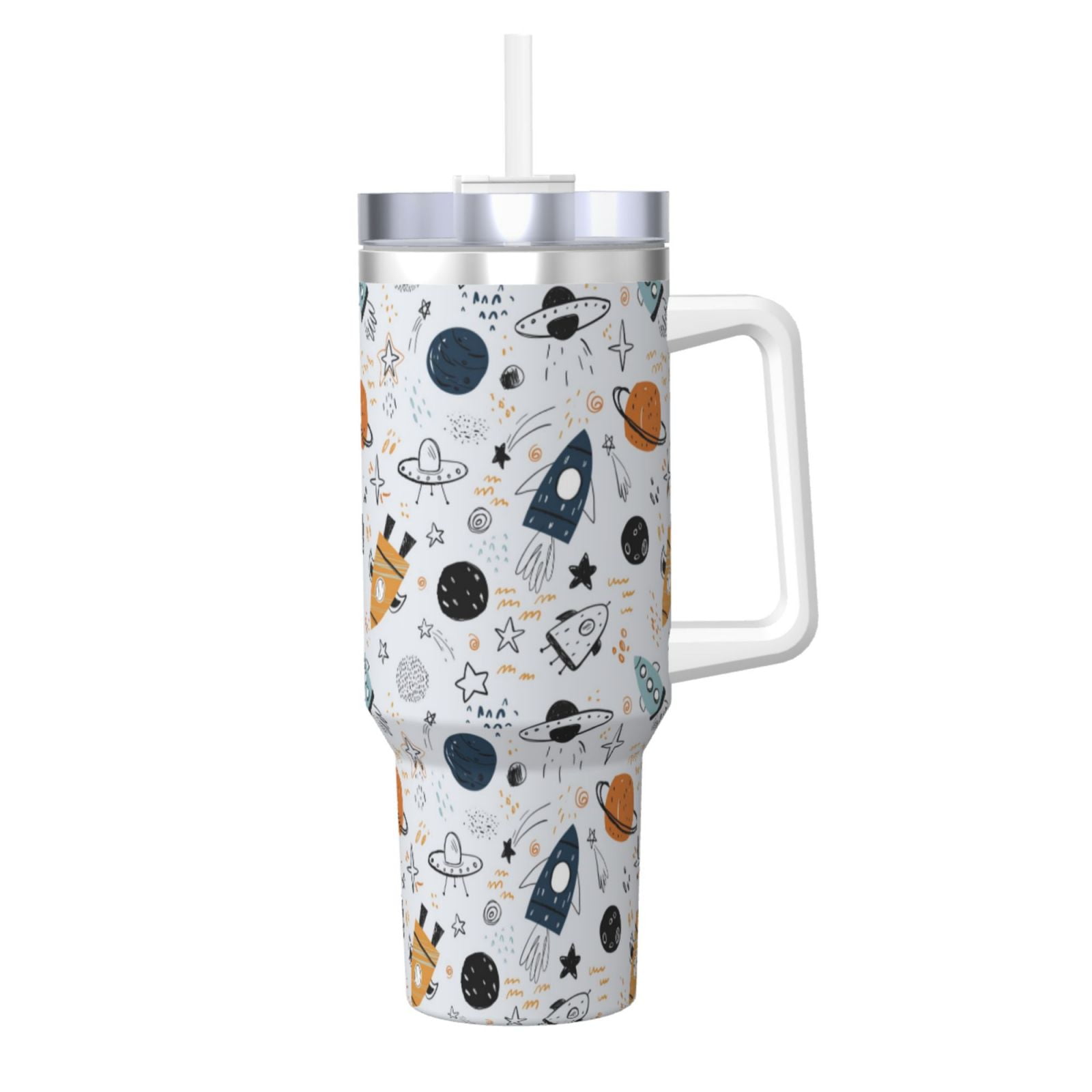 Fuzoiu Cartoon Planets Print 40OZ Ice Bully Stainless Steel Insulated ...