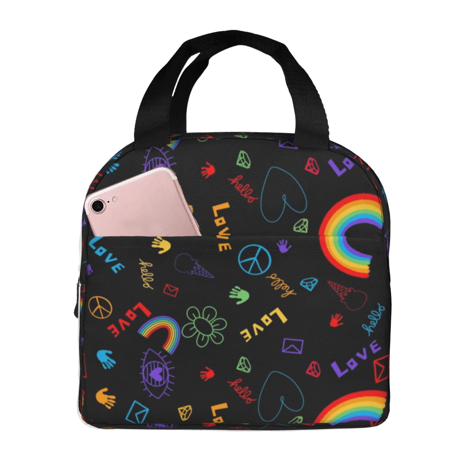 Fuzoiu Cartoon Pride Lgbt Print Lunch Bag for Women & Men,Adult ...