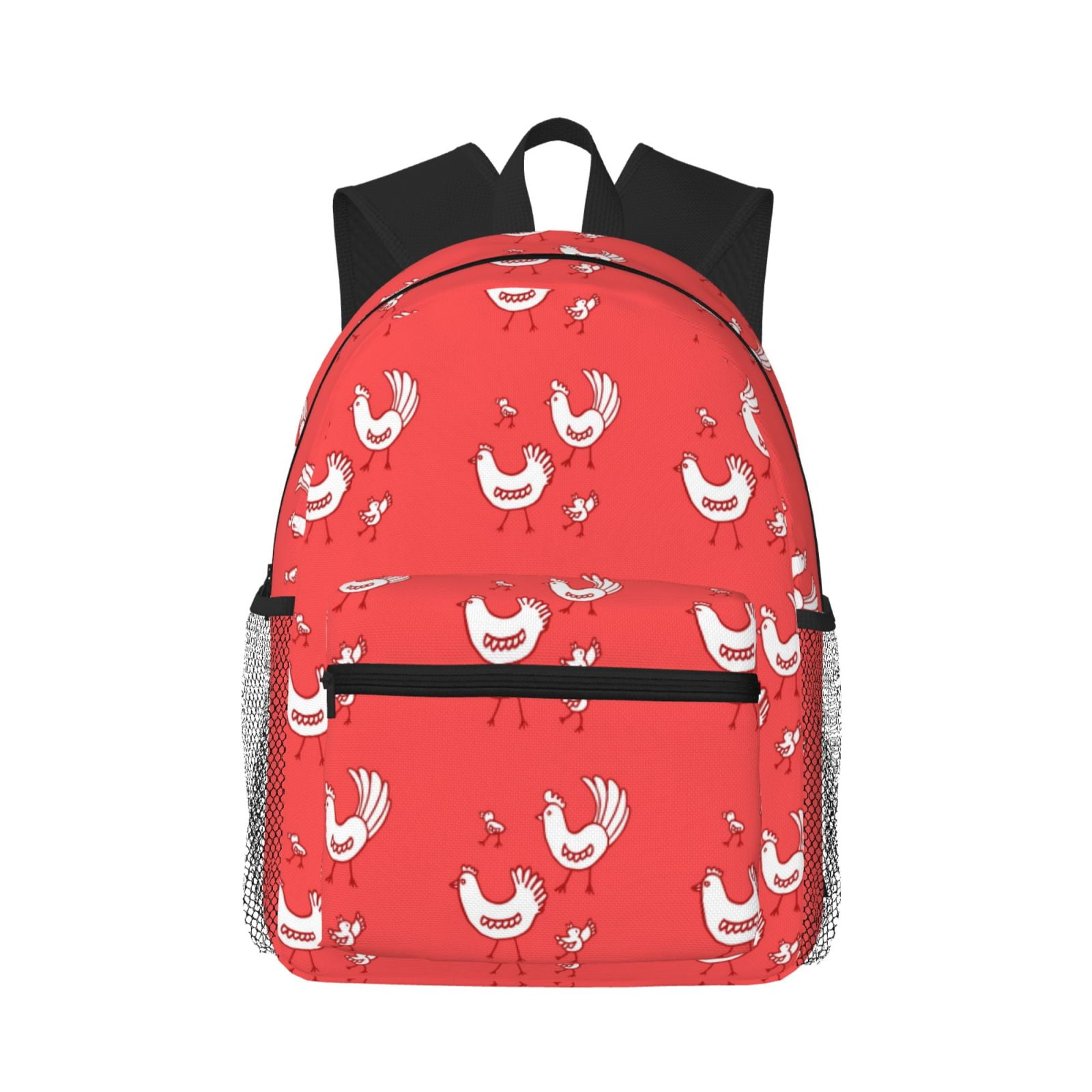 Fuzoiu Cartoon Rooster Print School Backpack for Teens,Large Bookbag ...