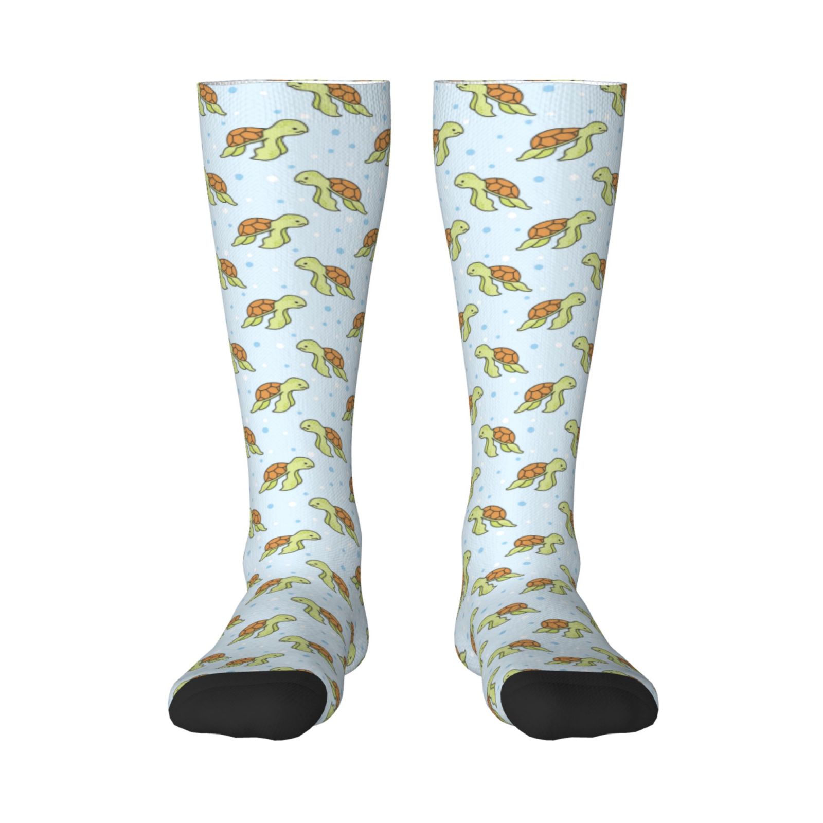 Fuzoiu Cartoon Sea Turtle Print Adult Stockings,Crew Socks,Unisex ...