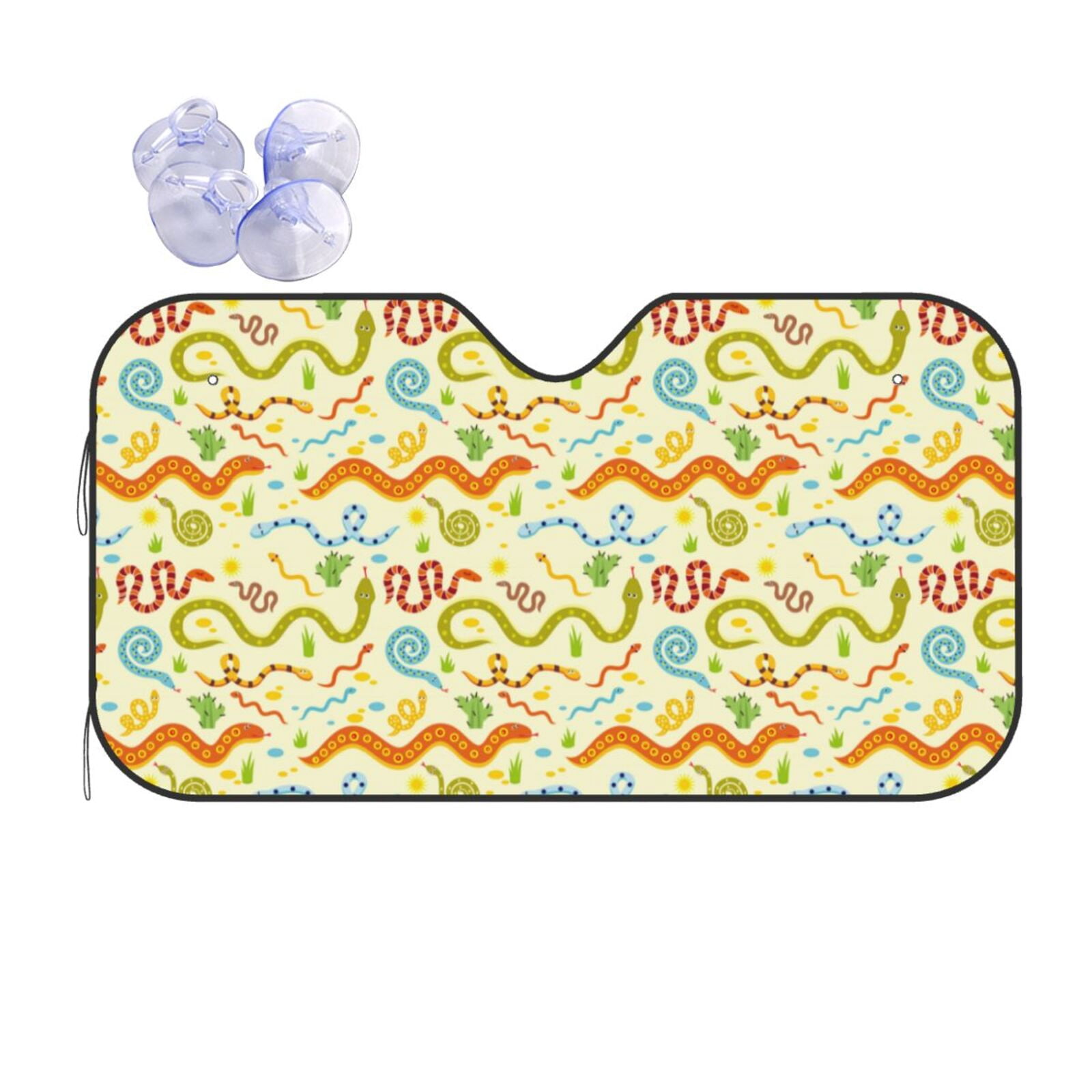 Fuzoiu Cartoon Snake8 Print Car Windshield Sun Shade,Block Uv Rays ...