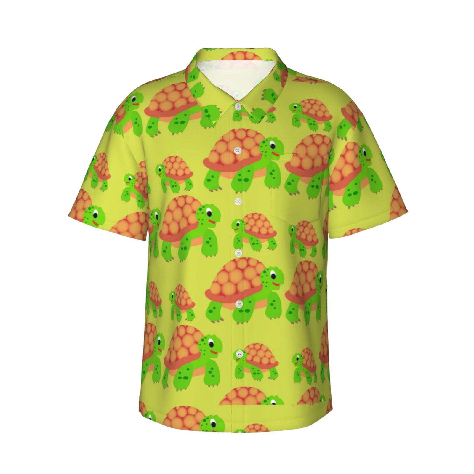 Fuzoiu Cartoon Turtles 1 Print Hawaiian Shirt for Men, Summer Beach ...