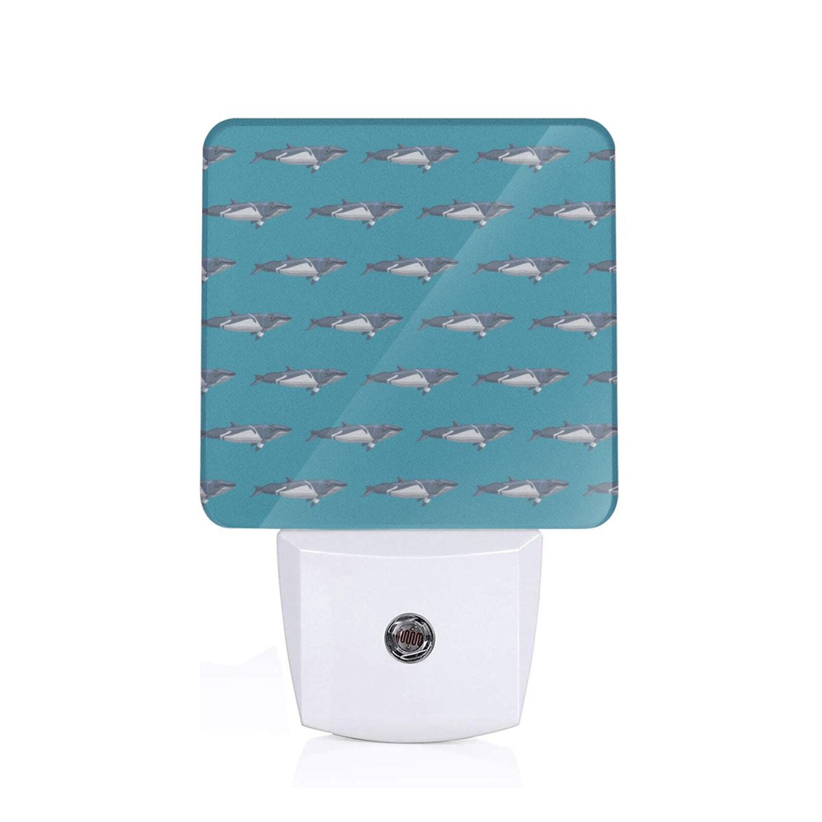 Fuzoiu Cartoon Whale Print Dusk to Dawn LED Night Light with Light ...