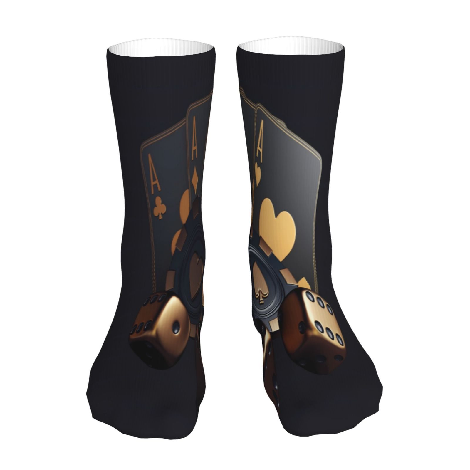 Fuzoiu Casino Cards Poker Print Crew Socks,Casual Athletic Gym ...