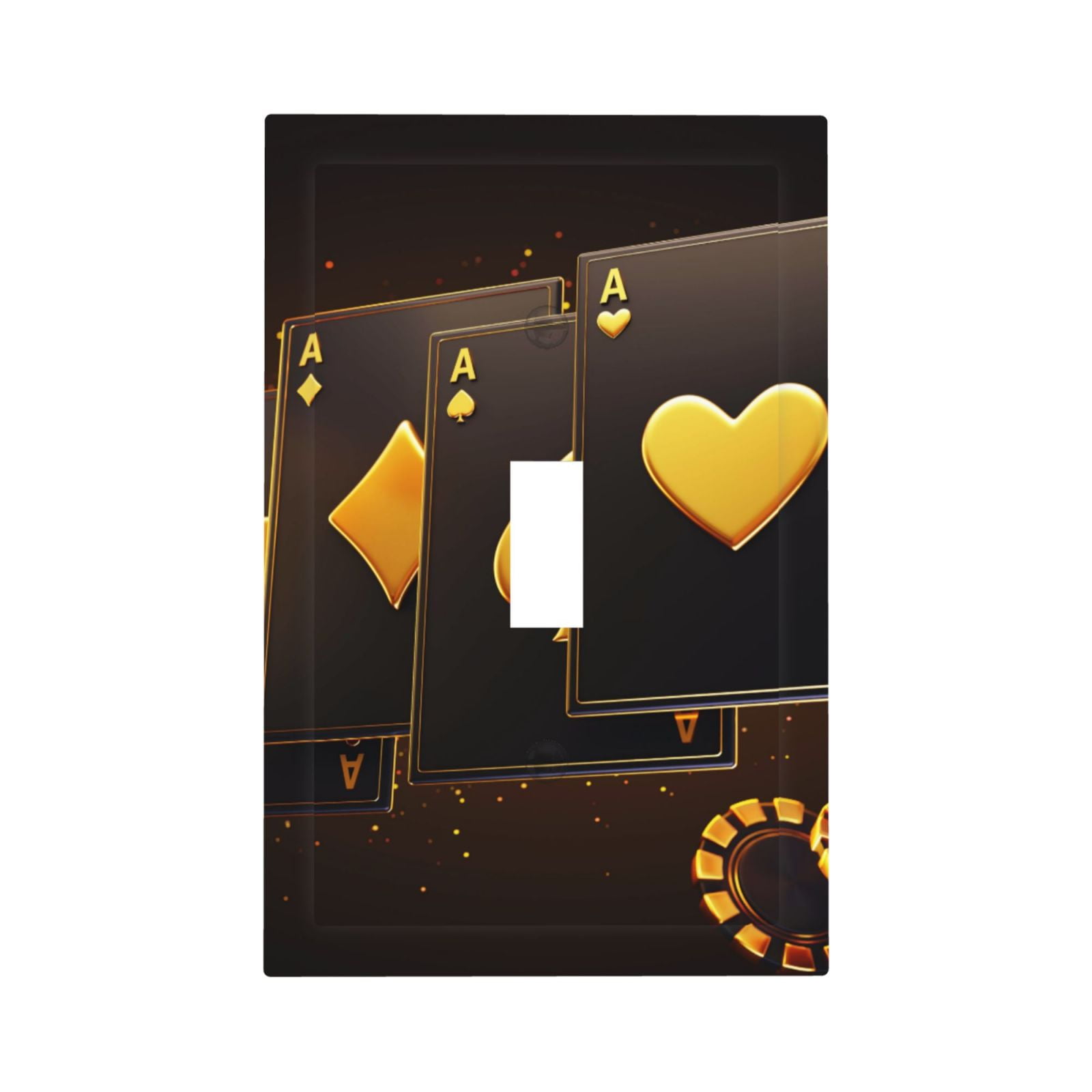Fuzoiu Casino Playing Cards Print Single Duplex Outlet Cover Plate ...