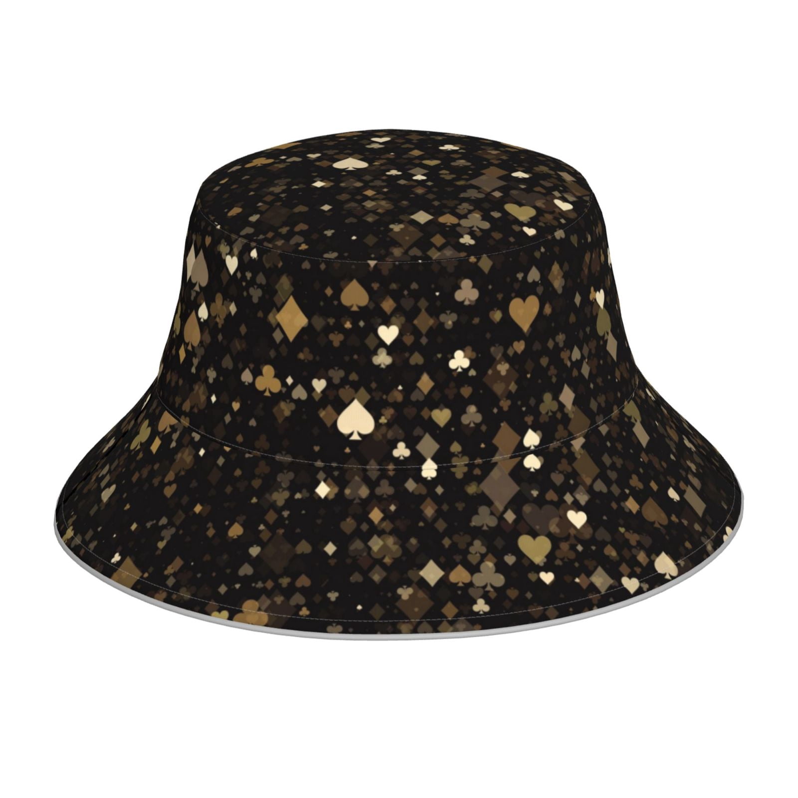 Fuzoiu Casino Print Reflective Bucket Hat,Outdoor Hat for Men and Women ...
