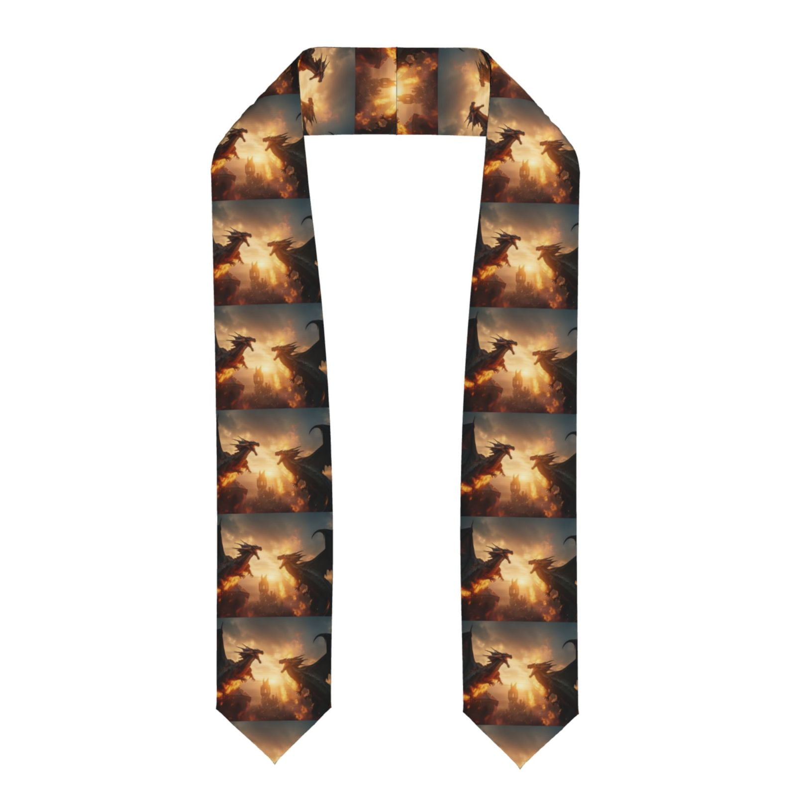 Fuzoiu Castle Cool Fire Dragon Print Graduation Sash,Graduation Stole ...