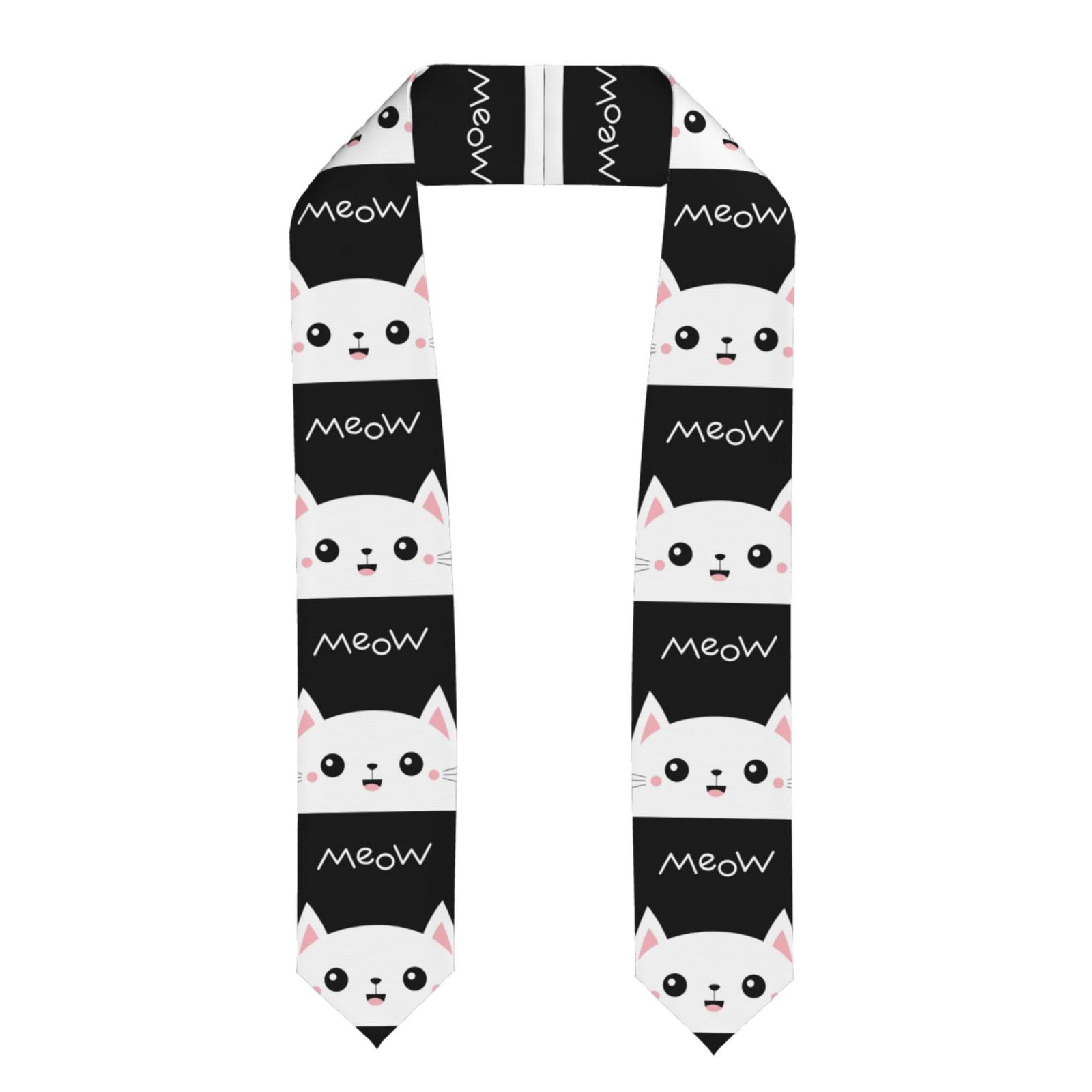 Fuzoiu Cat Meow Print Graduation Sash,Graduation Stole,Unisex Adult ...