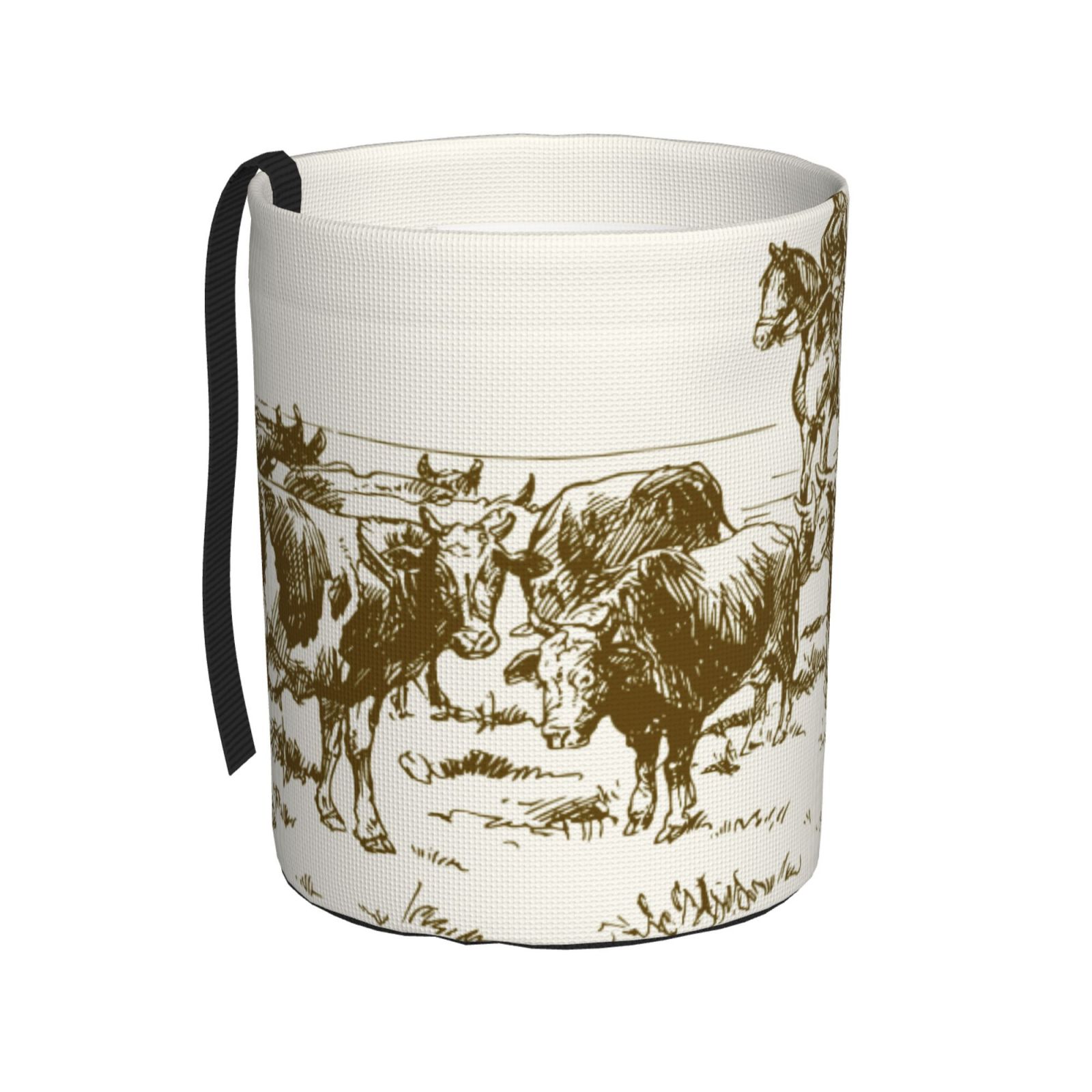 Fuzoiu Cattle Drive By Two Cowboys Print Car Trash Can,Leakproof Car ...