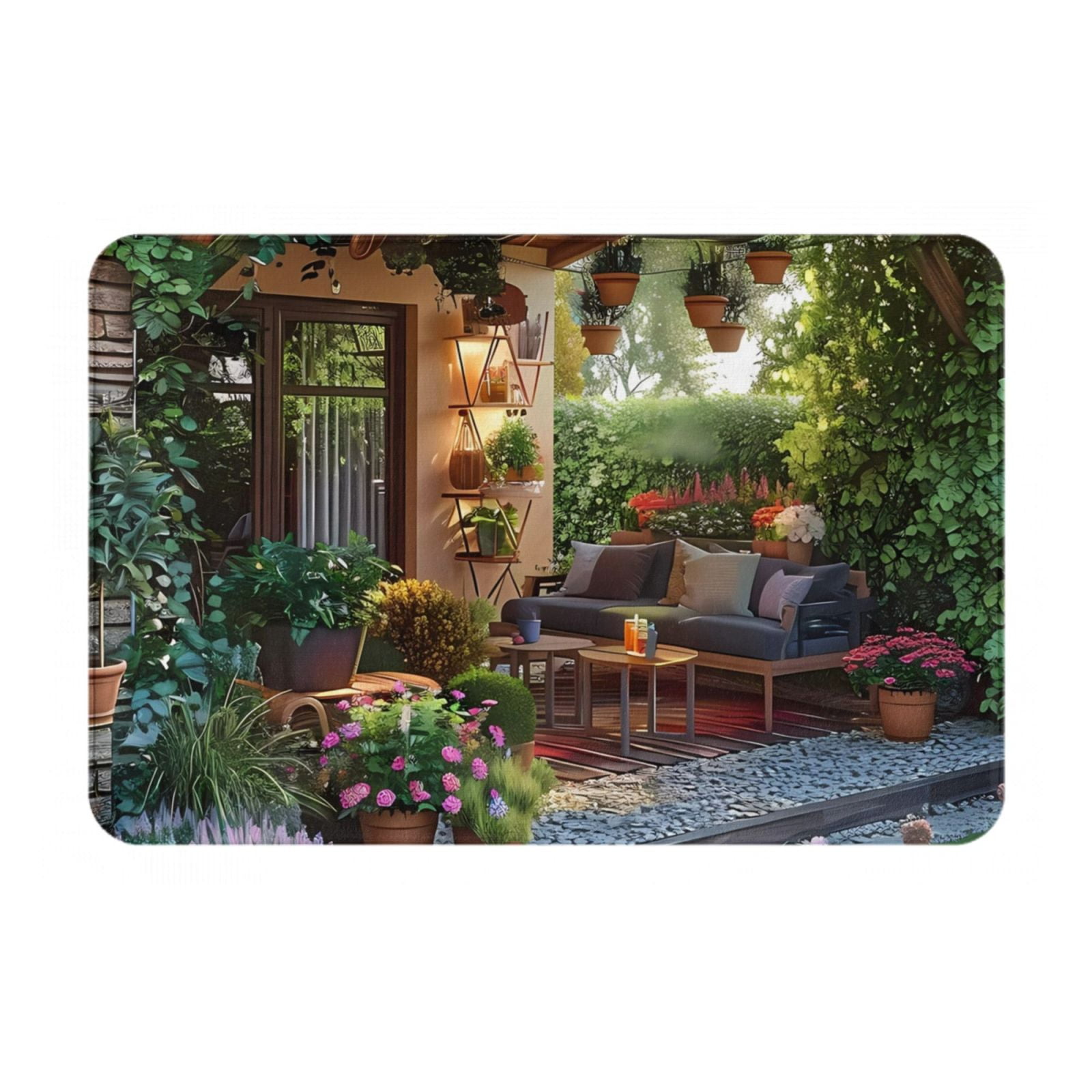Fuzoiu Charming Garden Patio Print Door Mat Outdoor Indoor Welcome Mats ...