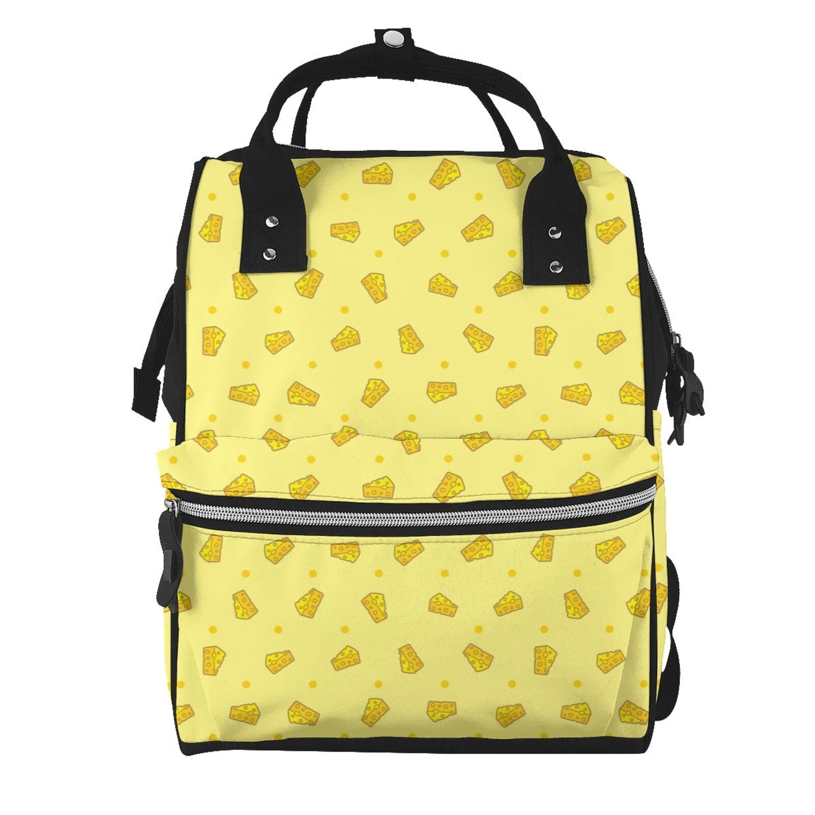 Fuzoiu Cheese 1 Print Diaper Bag Backpack,Baby Essentials Travel Tote ...