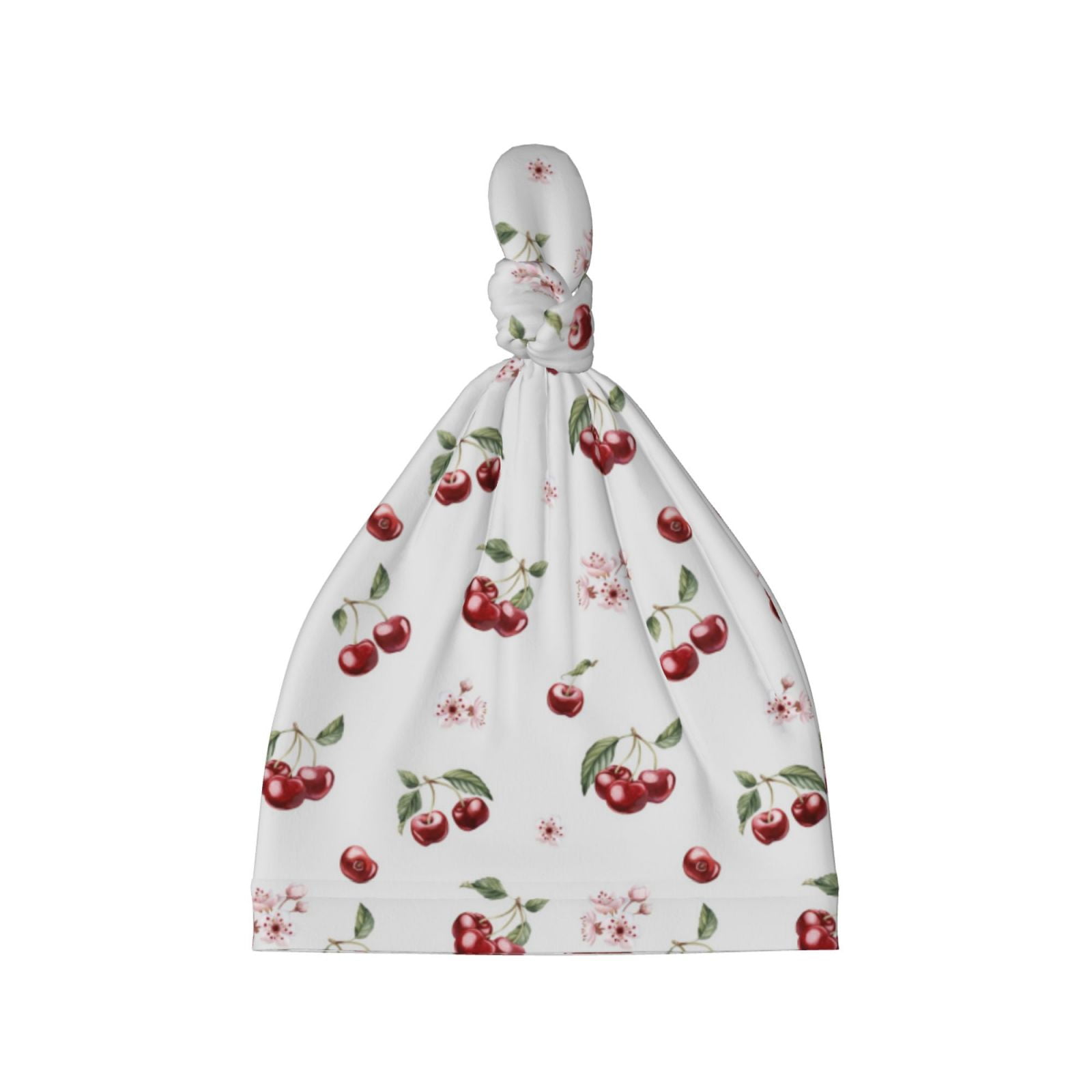 Fuzoiu Cherry Berries Print Baby Newborn Hats Set Stretchy Knot Beanie ...