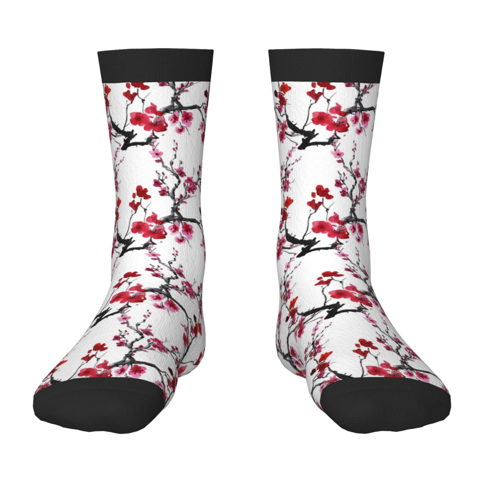 Fuzoiu Cherry Blossoms Print Kids Socks For Boys Girls,Grip Crew Socks with Non Slip,Lightweight ...