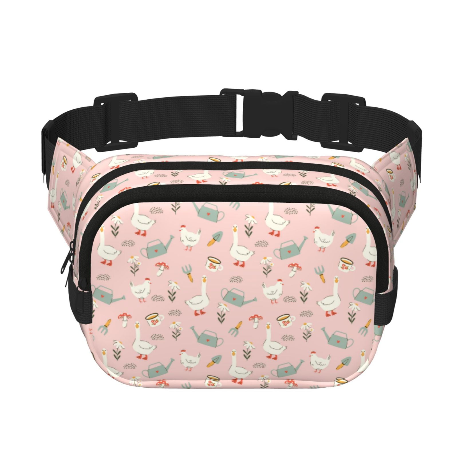 Fuzoiu Chicken And Goose Print Unisex Square Double Layer Waist Bag ...