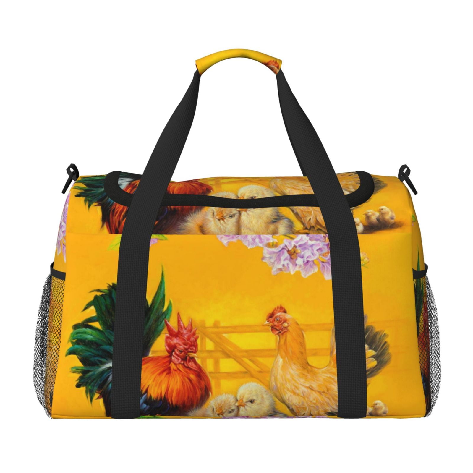 Fuzoiu The Chicken Family Print Travel Duffle Bag,Carry On Tote Bags ...