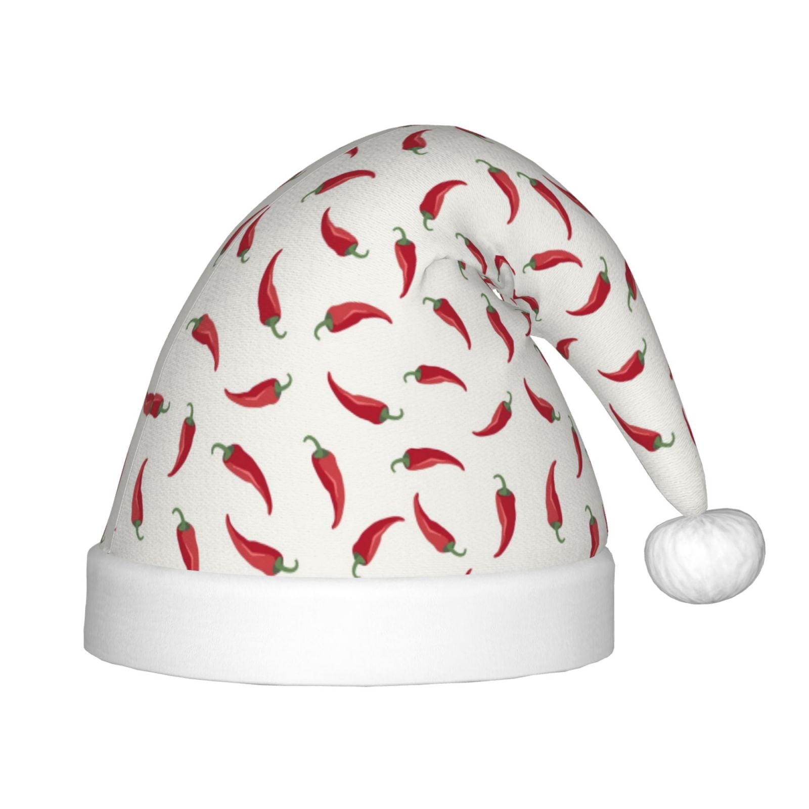 Fuzoiu Chili Print Santa Hat Christmas Hat for kids,Santa Hats with ...