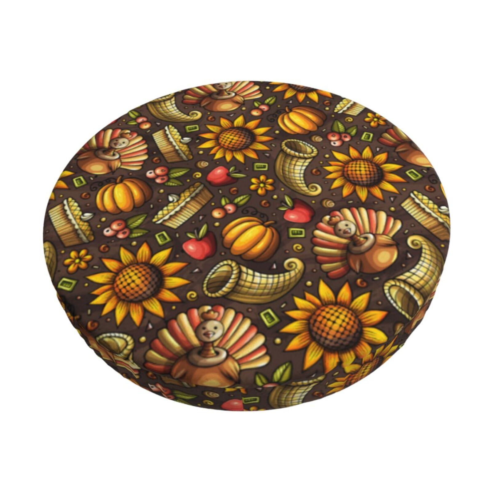 Fuzoiu Chrysanthemum turkey Print Bar Stool Cushions, Super Breathable ...