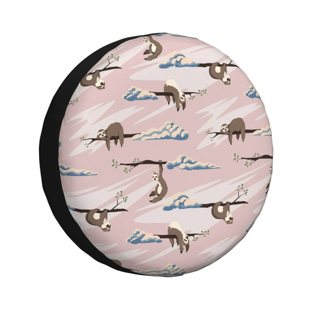 Fuzoiu Cloud Sloth Print Universal Spare Tire Cover with Buckle Strap ...