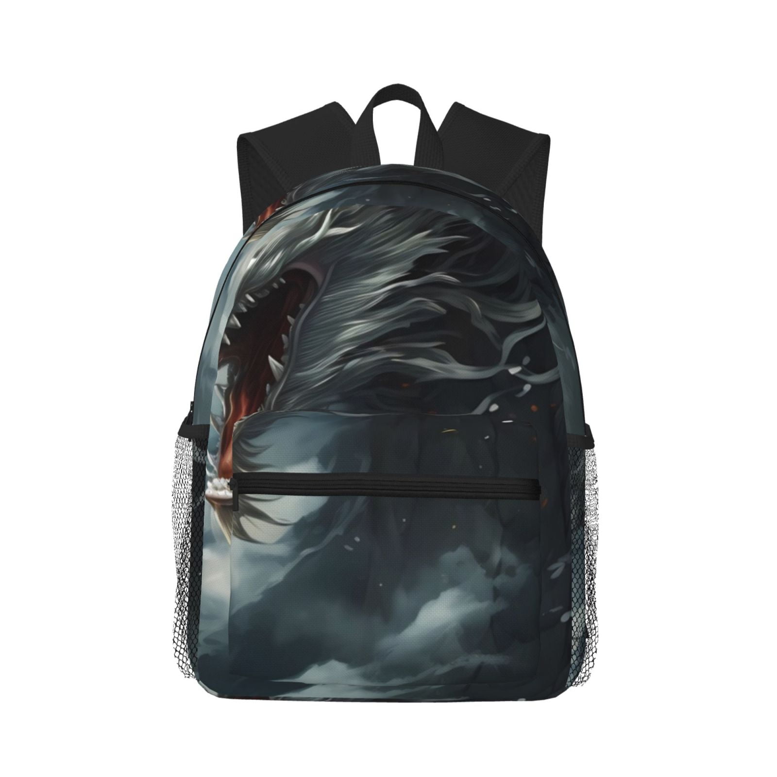 Fuzoiu Cloud White Dragon Print School Backpack for Teens,Large Bookbag ...