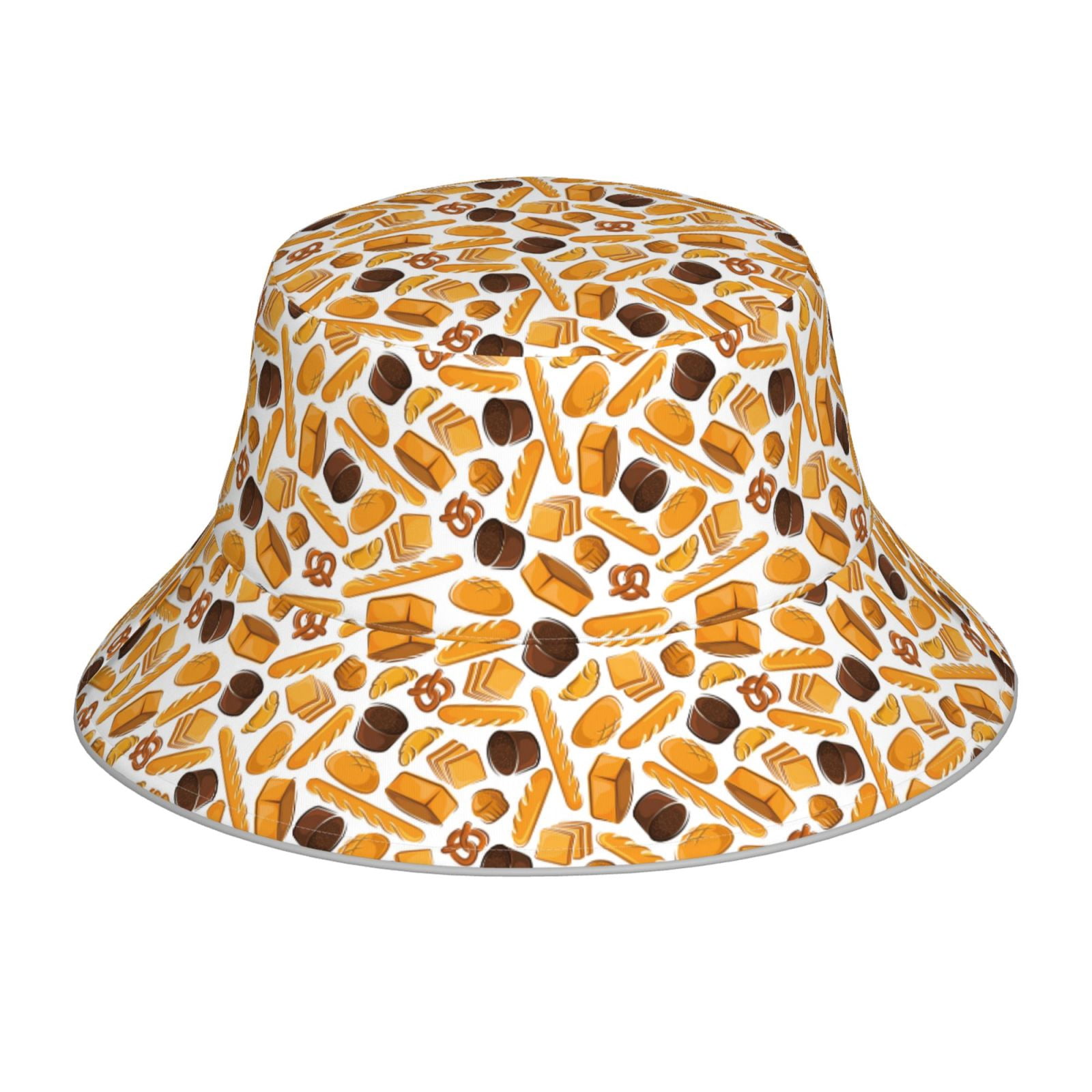 Fuzoiu Coffee Bun Hot Dog Print Reflective Bucket Hat,Outdoor Hat for ...