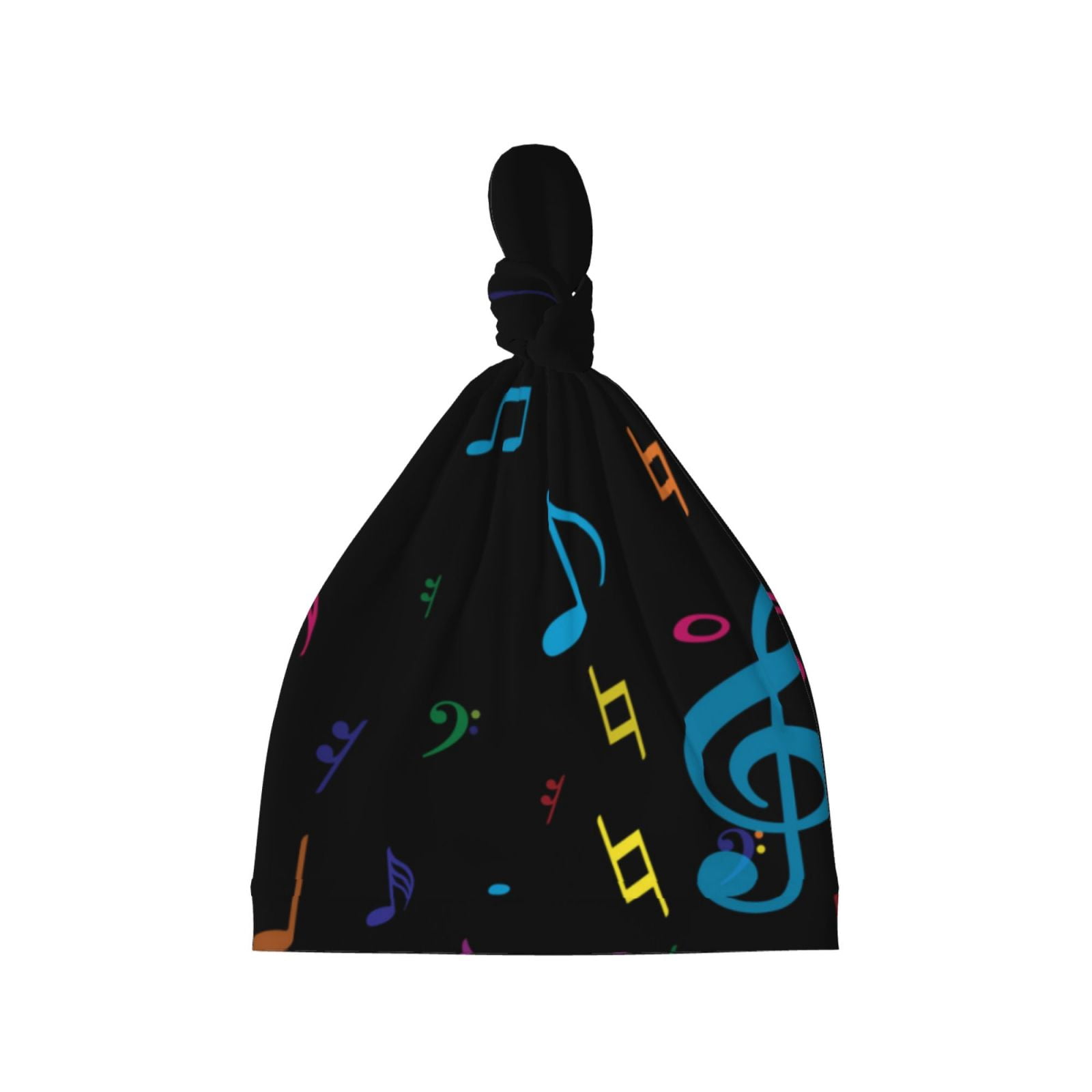 Fuzoiu Color Musical Notes Print Baby Newborn Hats Set Stretchy Knot ...