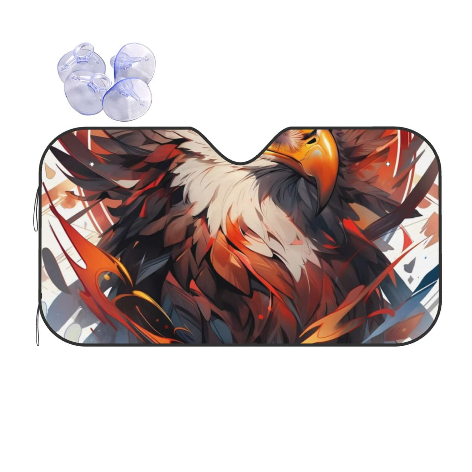 Fuzoiu Colorful Abstract Eagle Print Car Windshield Sun Shade,Block Uv ...