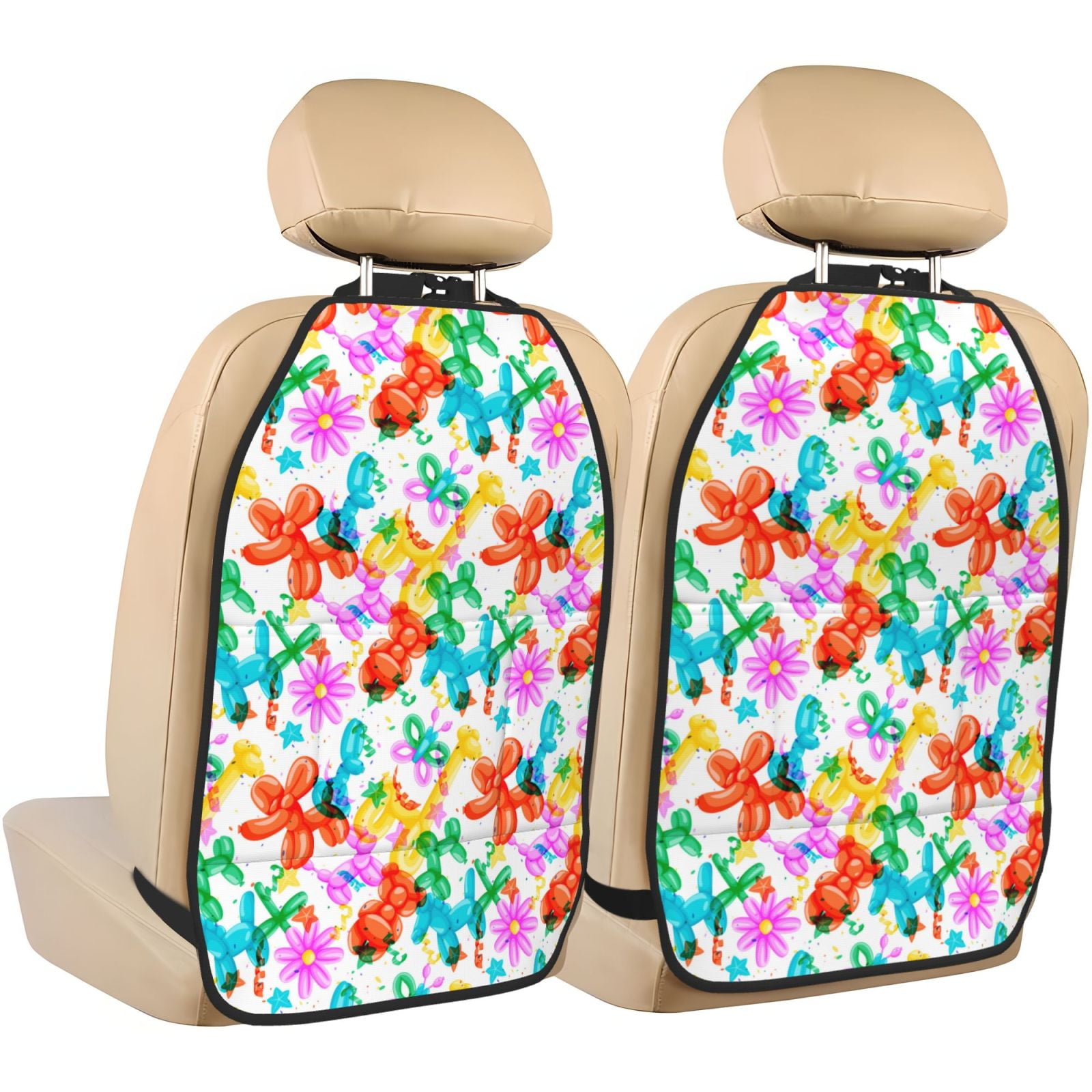 Fuzoiu Colorful Air Balloons Print 2 Pack Kick Mat Back Seat Protector ...
