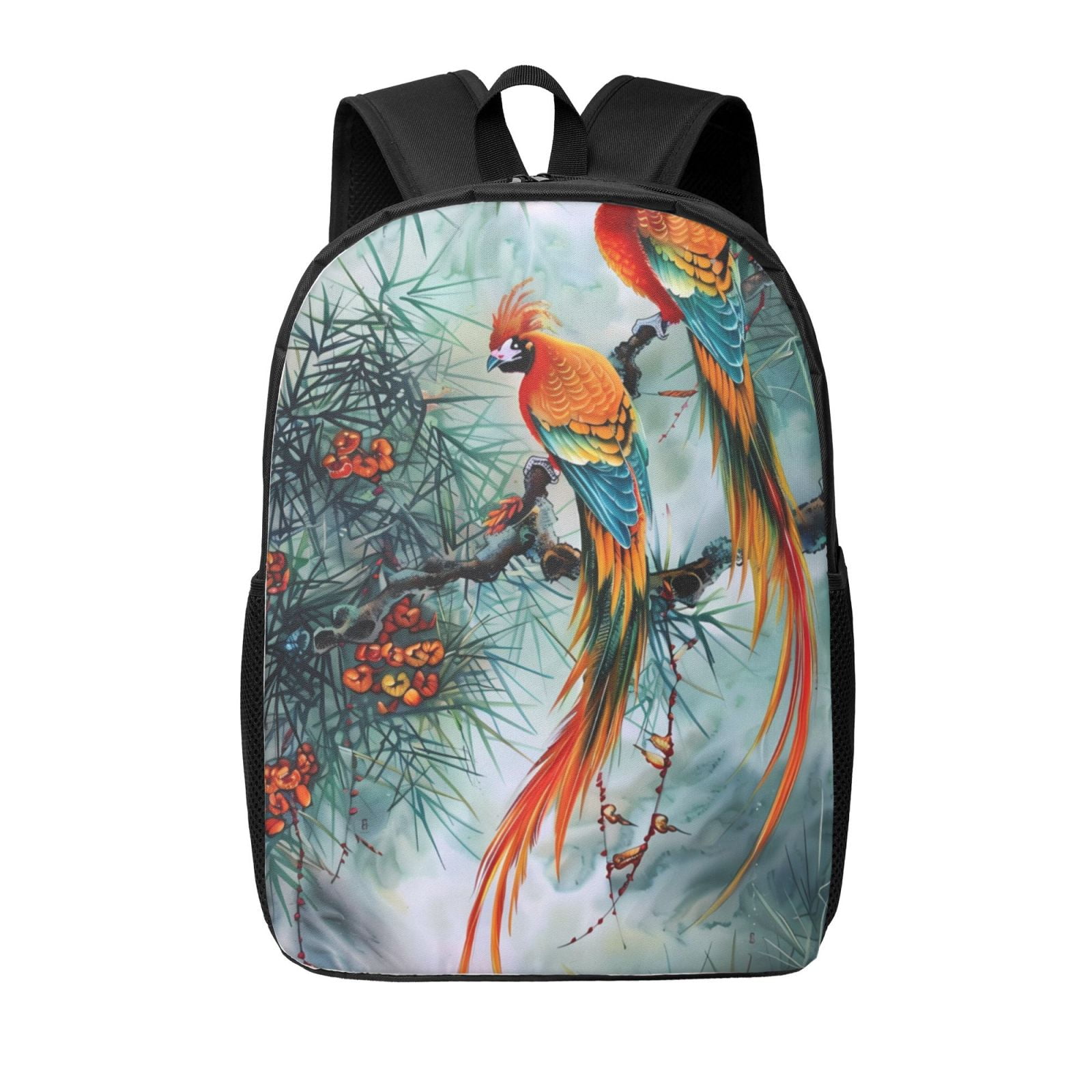 Fuzoiu Colorful Birds Pine Branch Print 17in Student Backpack,School ...