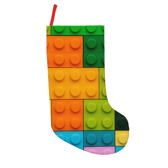 Fuzoiu Colorful Building Blocks Print 18 inches Christmas Stockings ...