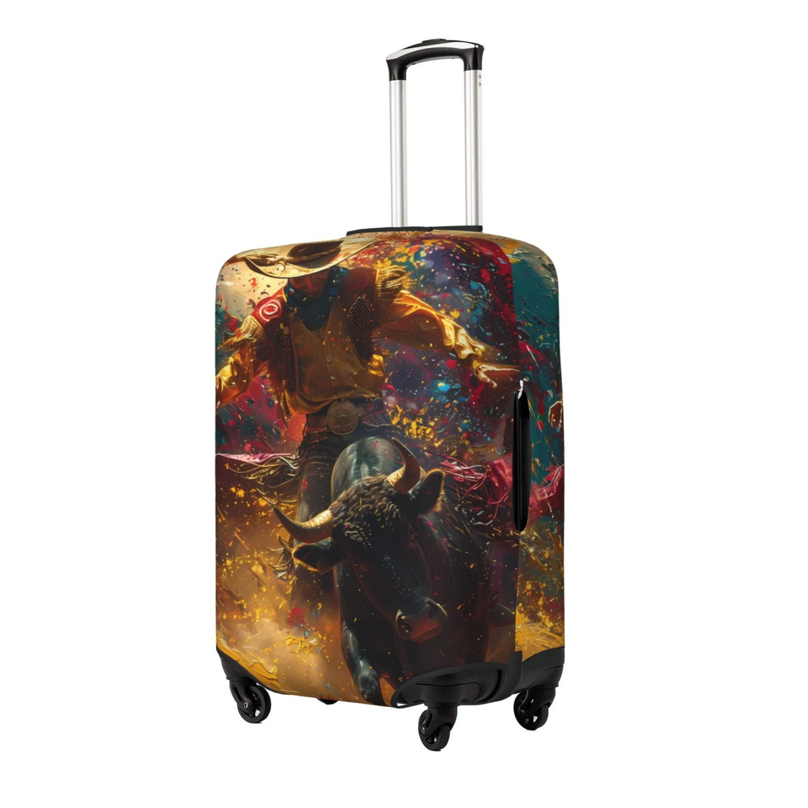 Fuzoiu Colorful Bull Western Man Print Suitcase Cover,Washable Luggage ...