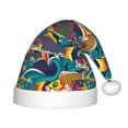 Fuzoiu Colorful Carp Streamer Print Santa Hat Christmas Hat for kids ...