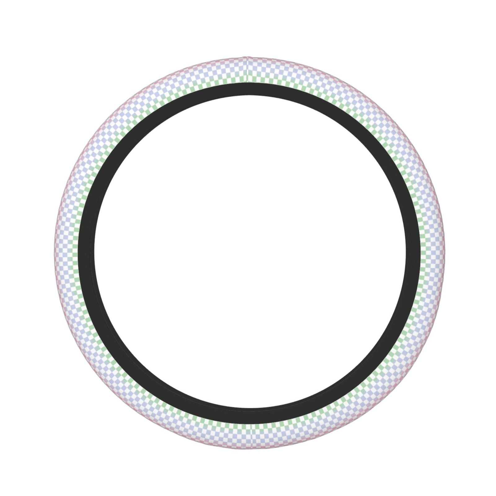 Fuzoiu Colorful Checkerboard Print Elastic Stretch Steering Wheel Cover ...