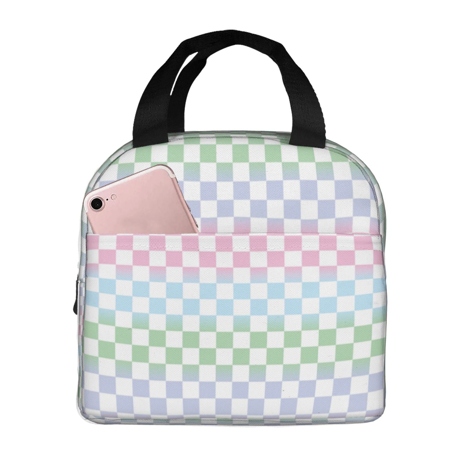 Fuzoiu Colorful Checkerboard Print Lunch Bag for Women & Men,Adult ...