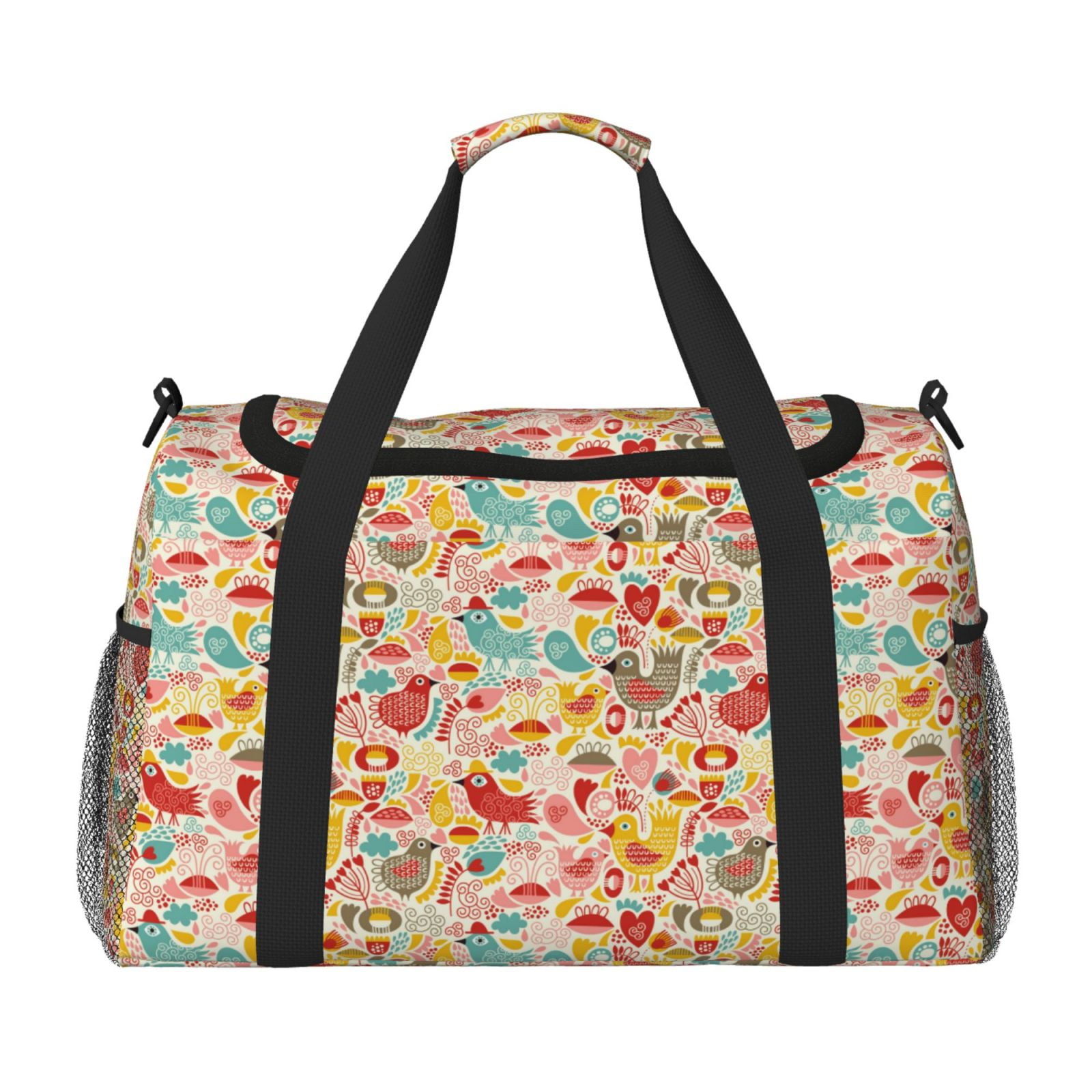 Fuzoiu Colorful Chicken Print Travel Duffle Bag,Carry On Tote Bags ...
